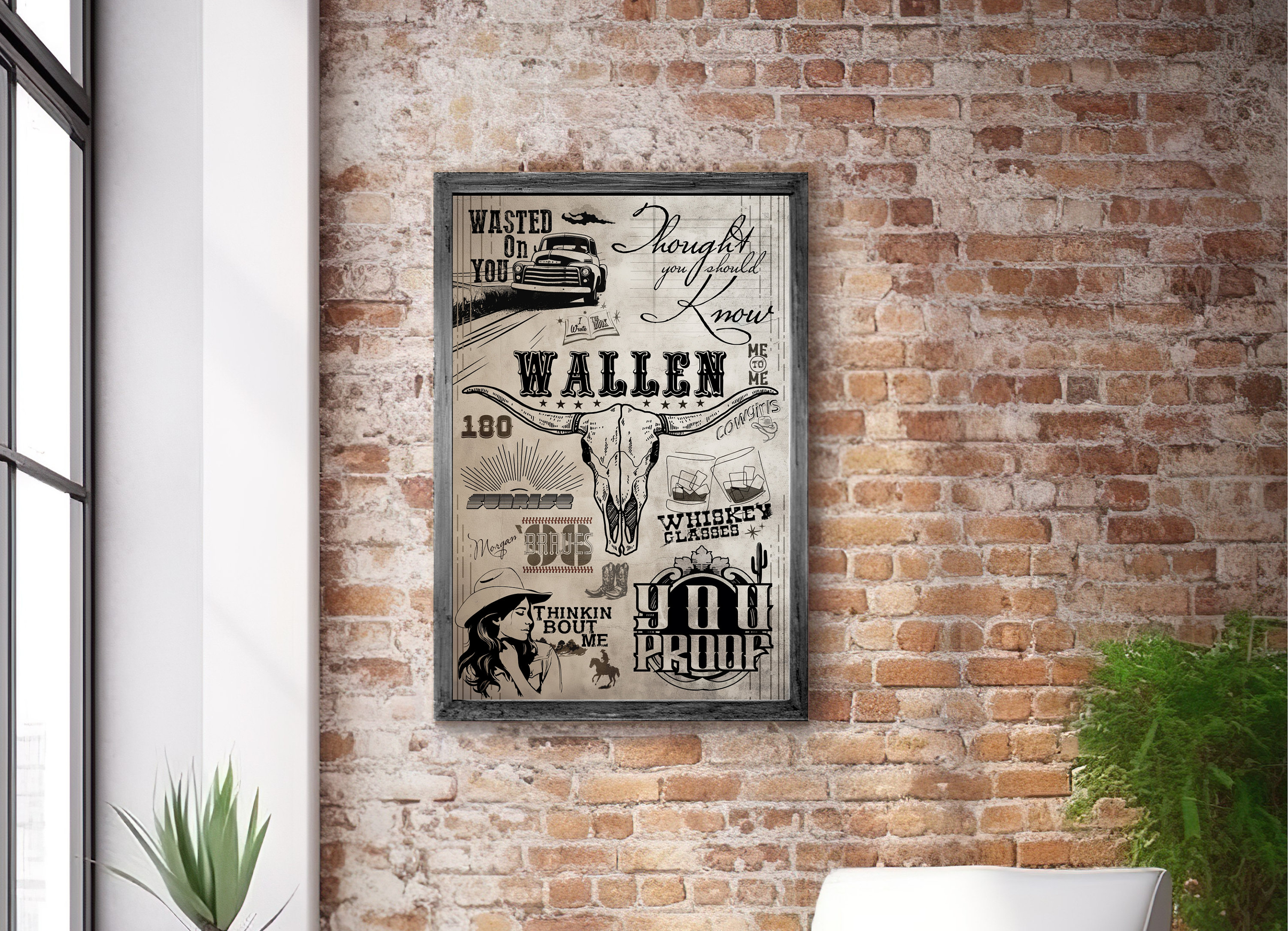 Wallen Western Wall Decor, Wall Art Print, Retro Wallen, Vintage Wallen ...