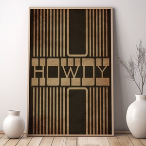 Howdy Typography Art Print Black, Western Decor, Southwestern Wall Art ...