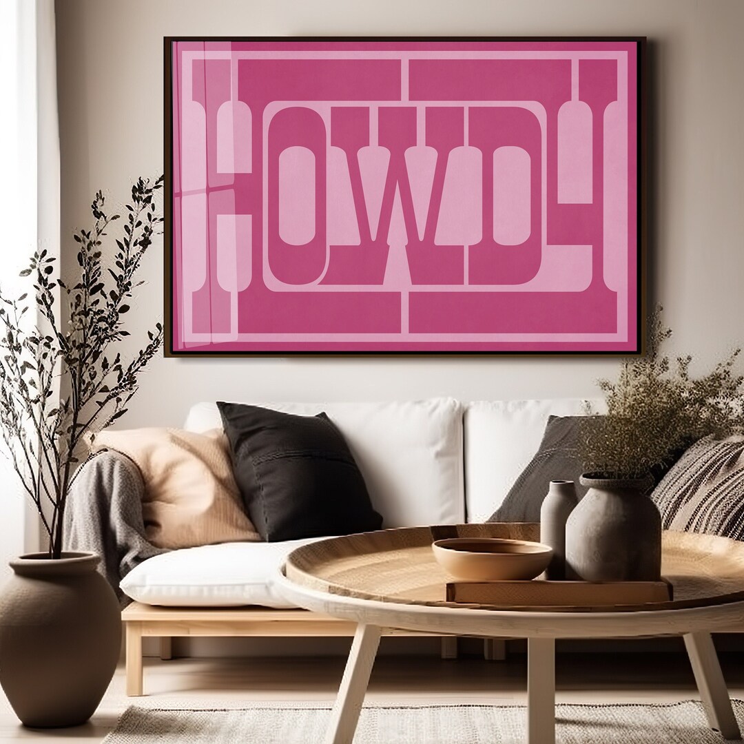 PINK Wall Art | HOWDY Print | Western Decor | Howdy Sign | Cowgirl ...