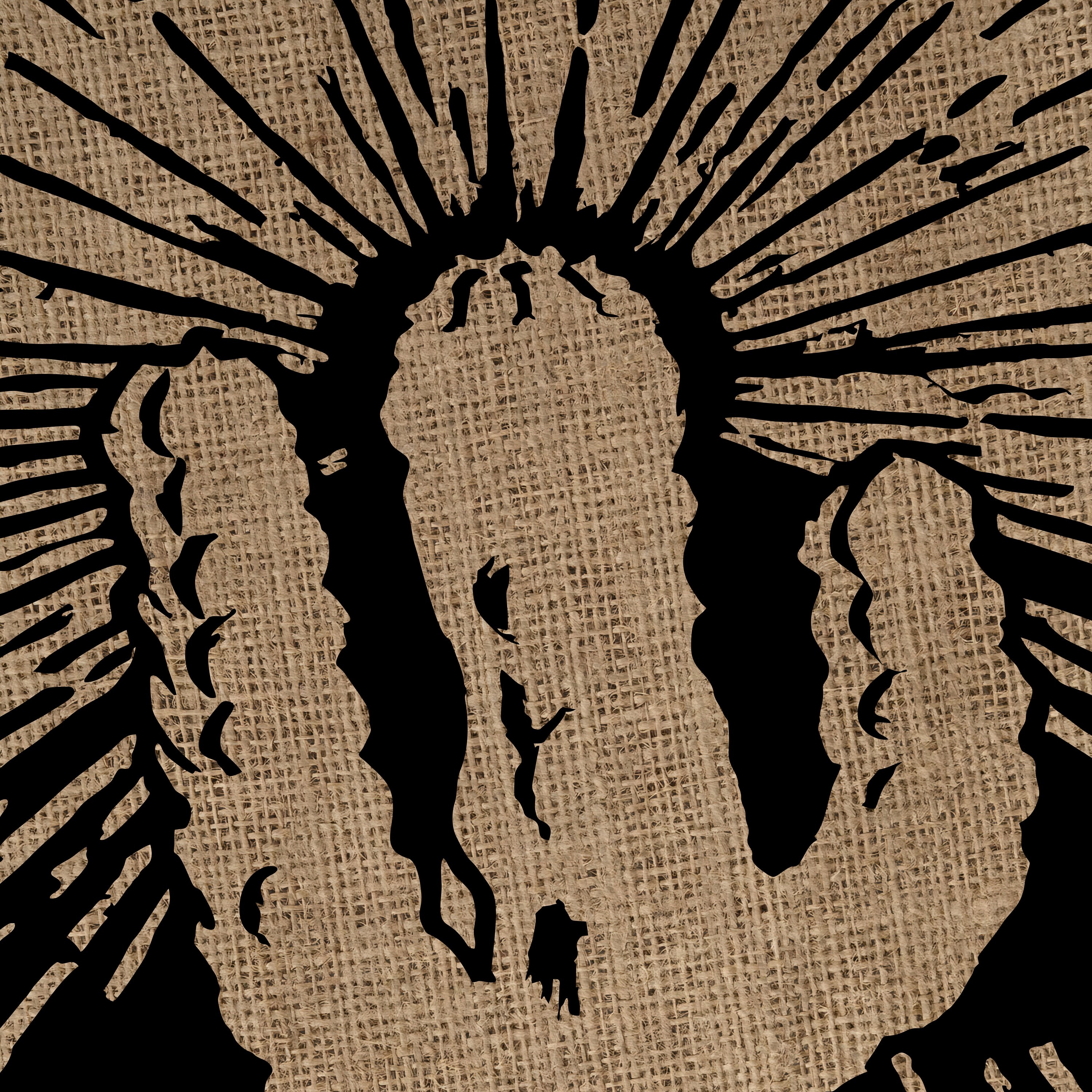 BURLAP, Saguaro Cactus Block Print Poster, Western Decor, Southwestern ...