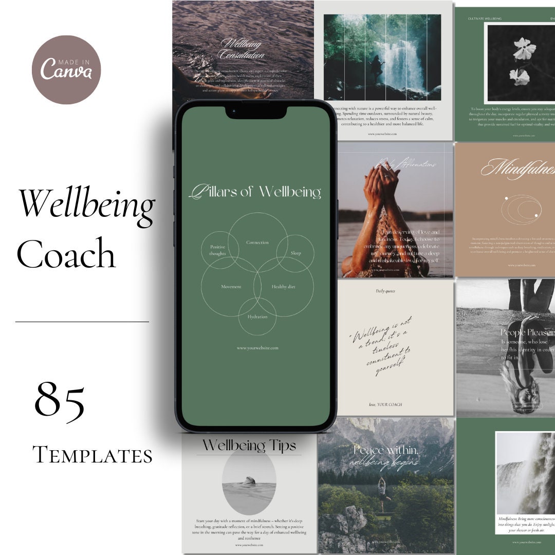 Wellbeing Coach Premium Templates, Health and Wellness Coach, Holistic ...