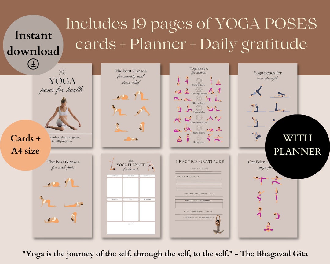 Yoga Teacher Wall Art, Yoga Poses Cards, Yoga for Mental Health, Daily ...