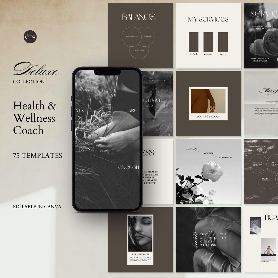 Premium Health Coach Instagram Templates, Wellness Coach, Nutrition ...
