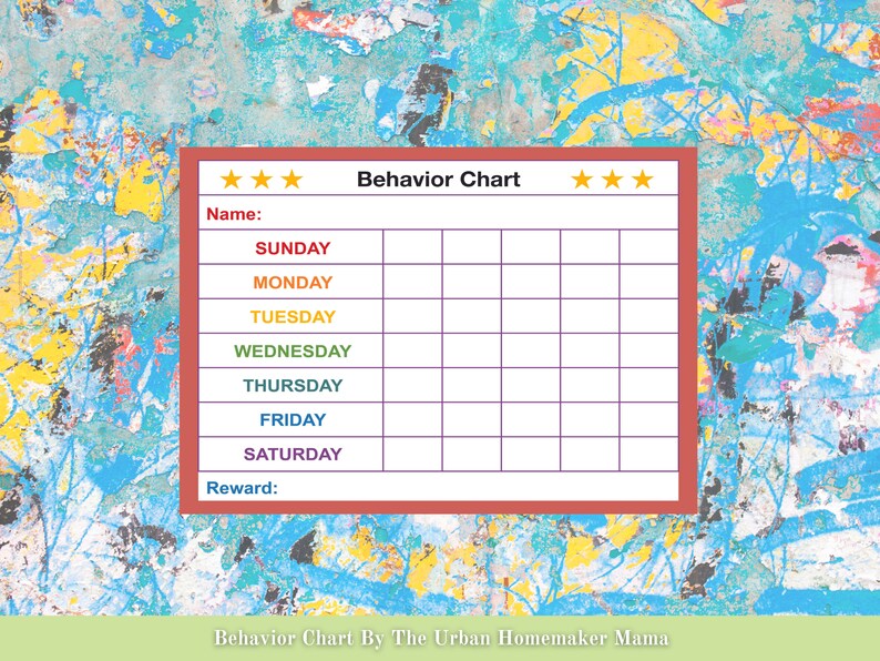 Behavior Reward Chart for Kids Good Behavior Tracking - Etsy