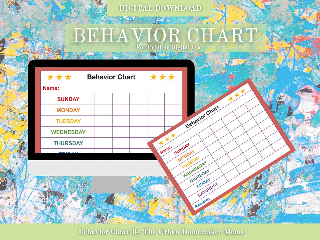 Behavior Reward Chart for Kids, Good Behavior Tracking, Printable ...