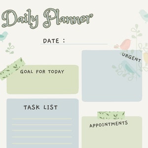 Floral Leaf Weekly Planner, Printable Weekly Minimal Planner - Etsy