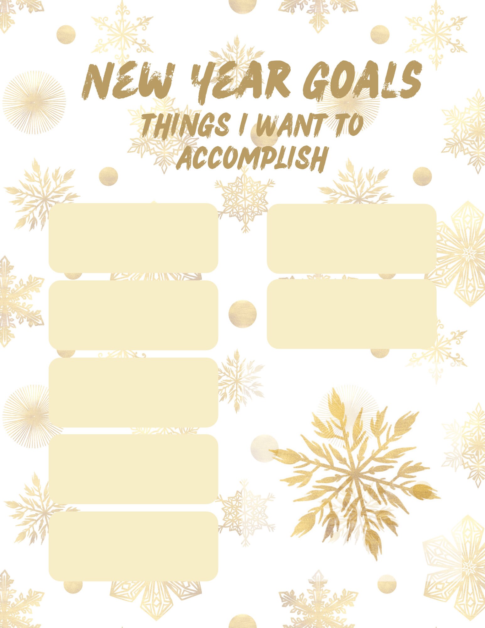 New Years Festive Snowflake to Do List and New Year Goals PDF Printable ...