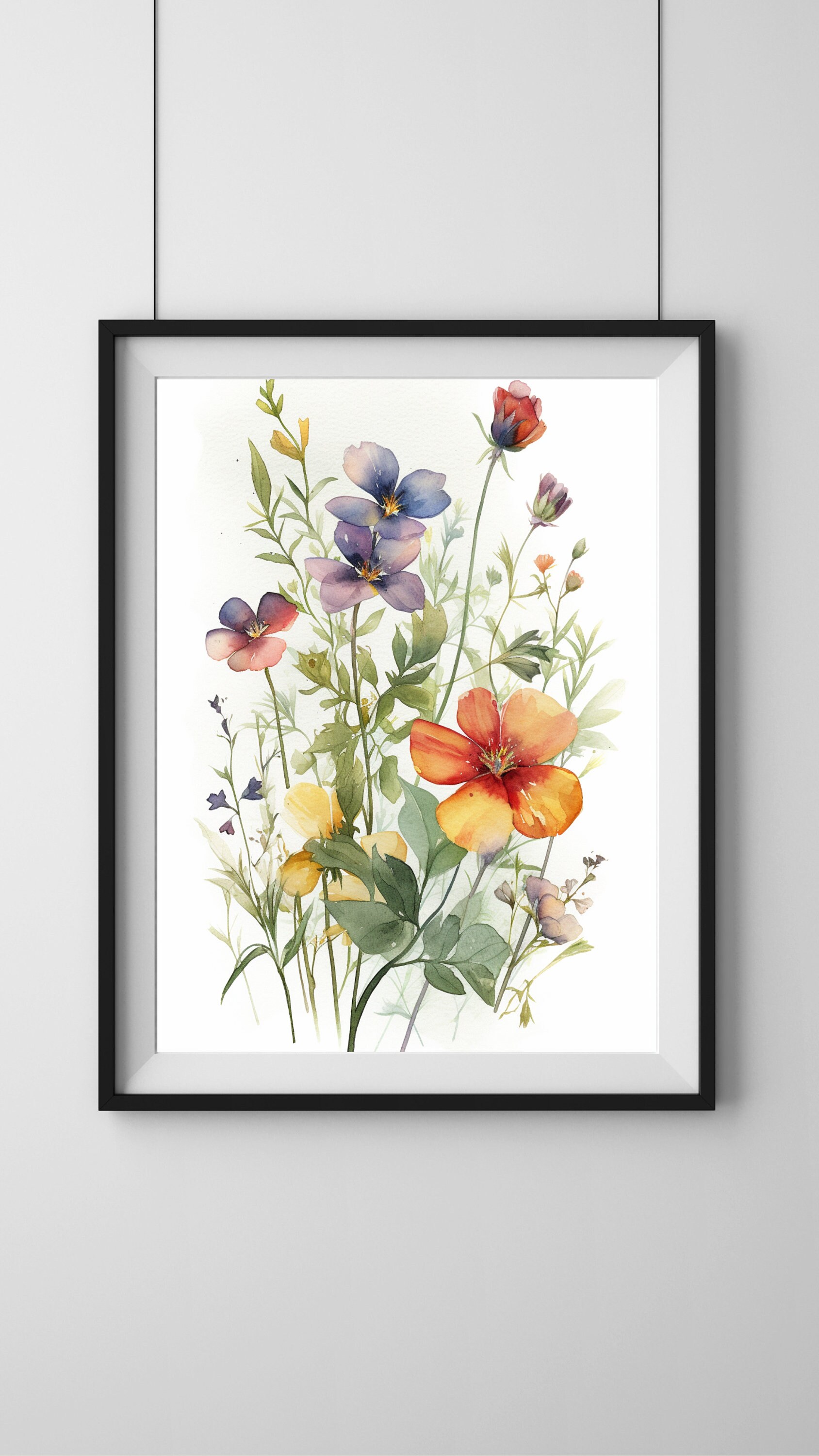 Watercolor Wildflower Poster - Etsy