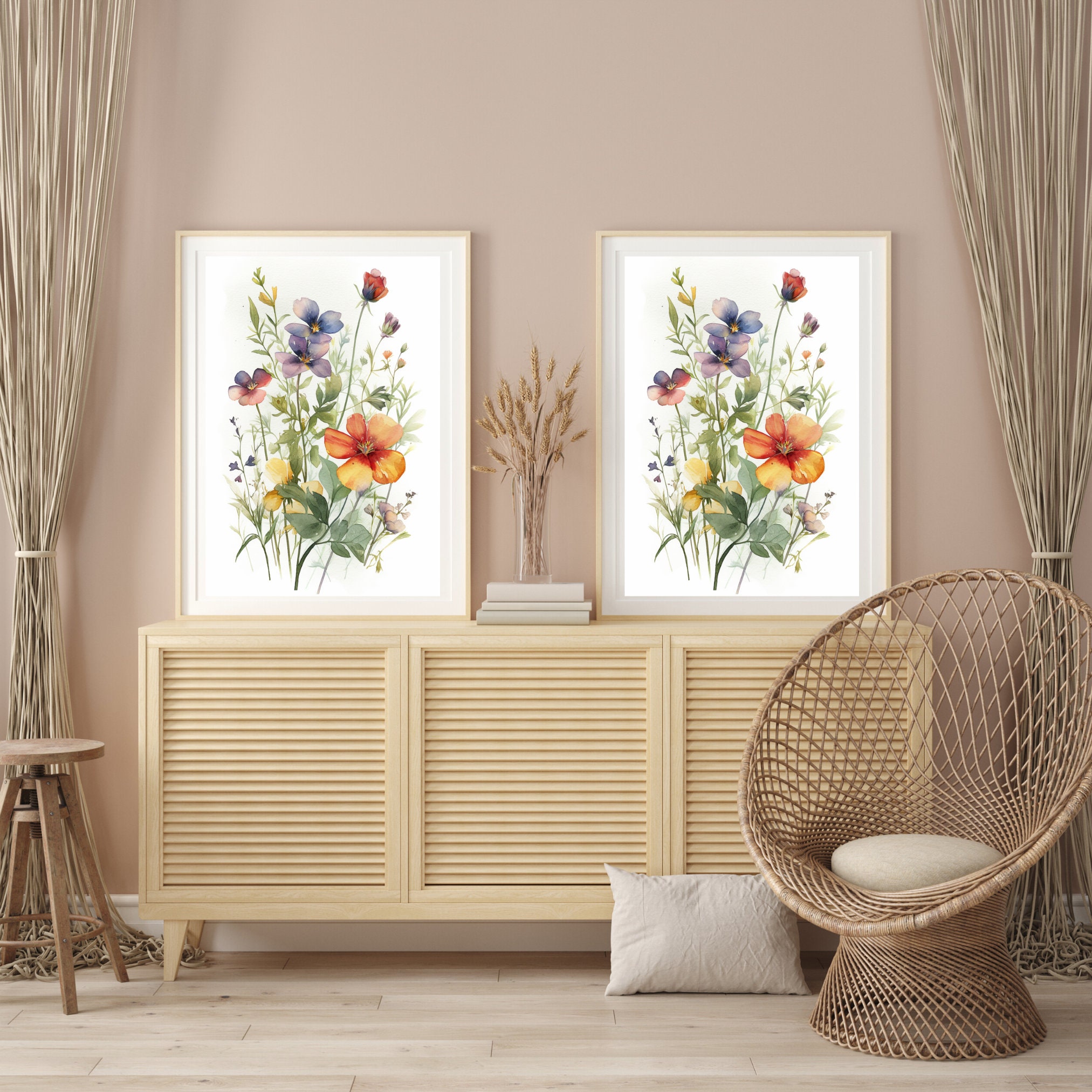 Watercolor Wildflower Poster - Etsy