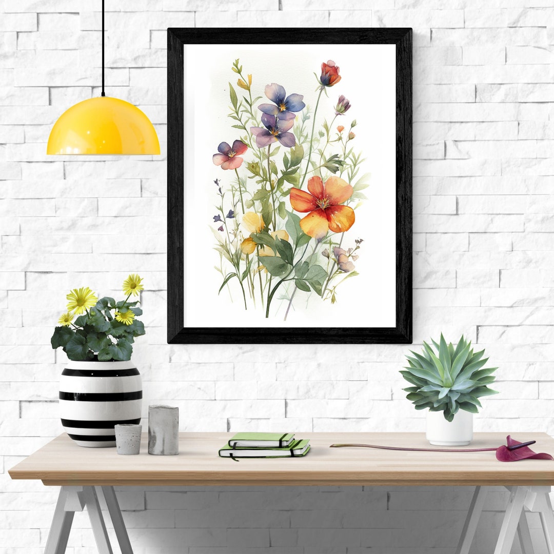 Watercolor Wildflower Poster - Etsy