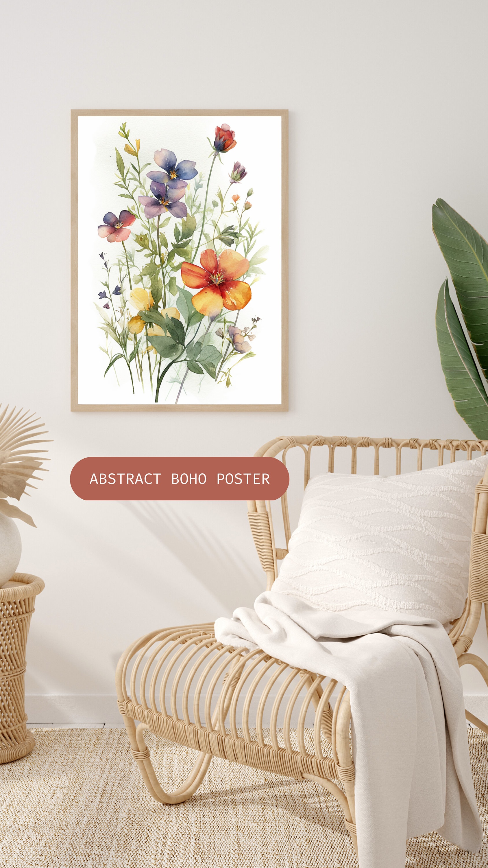 Watercolor Wildflower Poster - Etsy