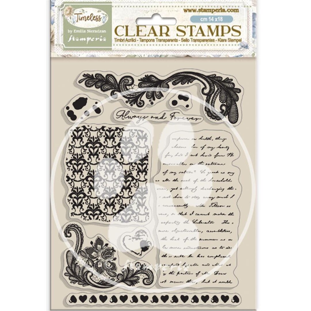 Stamperia - Timeless - Clear Acrylic Stamps - Backgrounds - Etsy