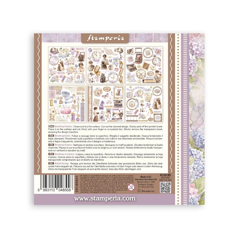 Stamperia - Rub on Kit - Quiet Days - Etsy