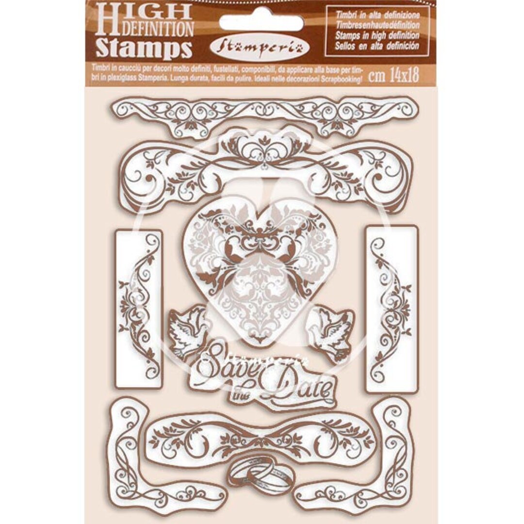 Stamperia -HD Natural Rubber Stamp Cm 14x18 - Save the Date - Etsy