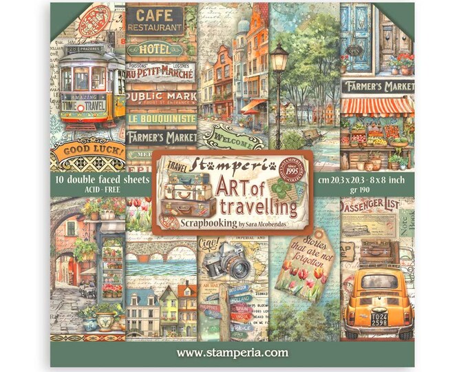 Stamperia- 8x8 Scrapbooking Pad - Art of Traveling - Etsy