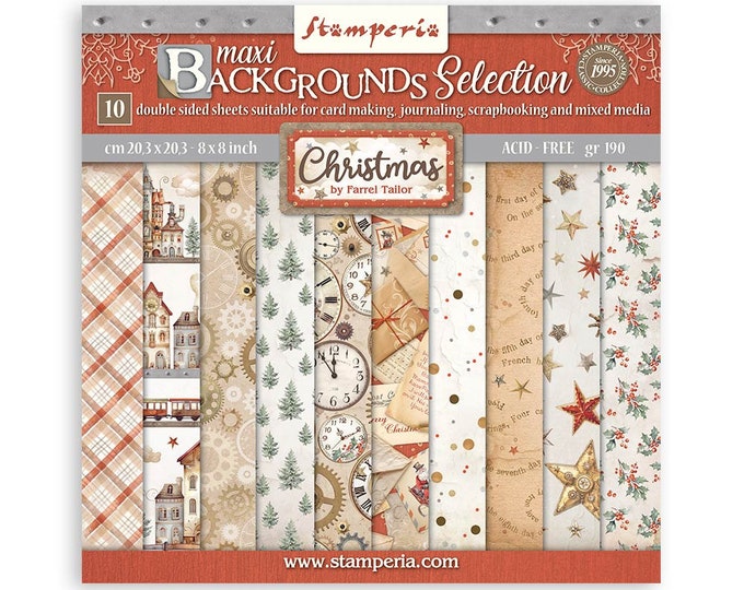 Stamperia - Christmas - 8x8 Scrapbooking Pad - Background Selection - Etsy