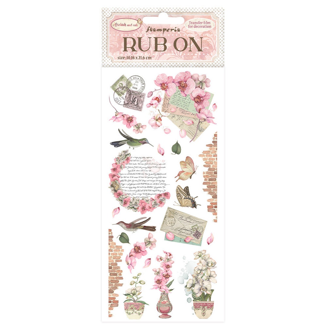 Stamperia Rub-on Orchids and Cats Letters - Etsy