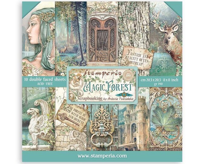Stamperia- 8x8 Scrapbooking Pad - Magic Forest - Etsy