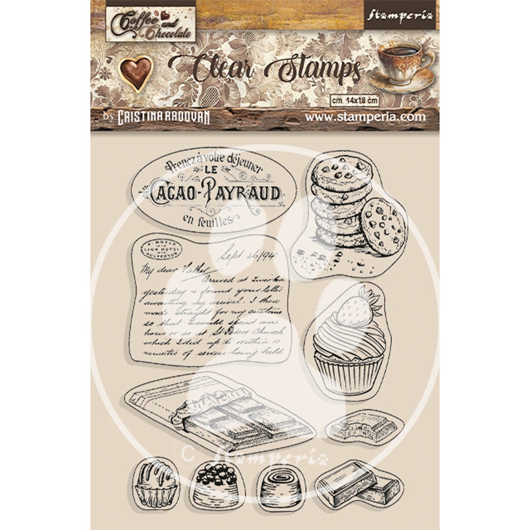 Stamperia - Clear Acrylic Stamps - Coffee and Chocolate - Etsy