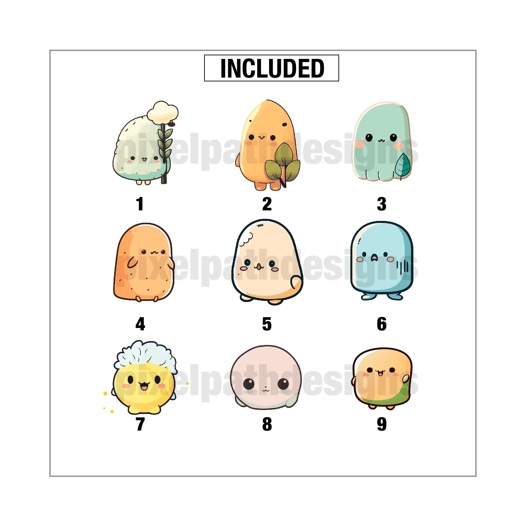 25 CUTE Kawaii Clipart Pack PNG/SVG Cute Figure Clip Art Bundle ...