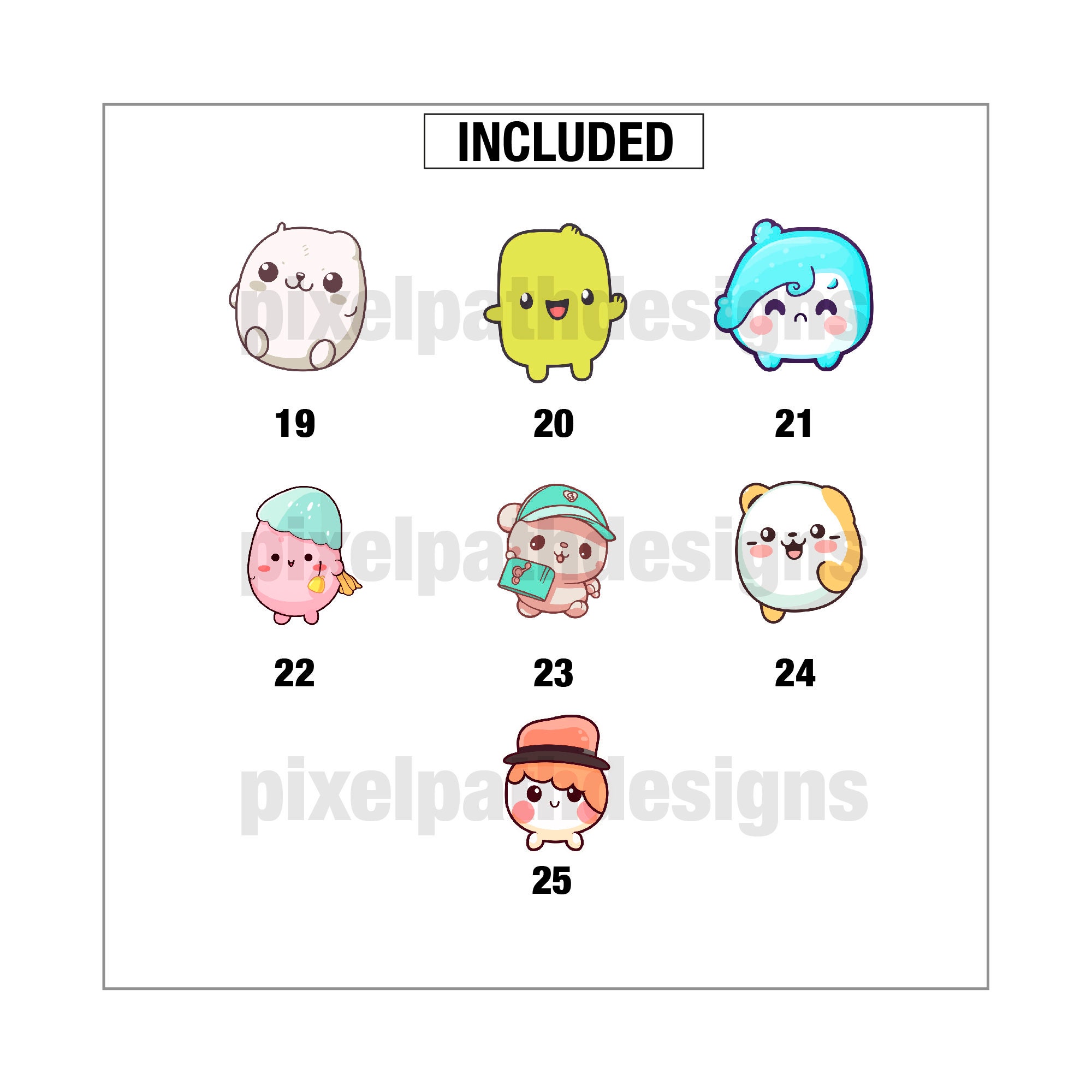 25 CUTE Kawaii Clipart Pack PNG/SVG Cute Figure Clip Art Bundle ...