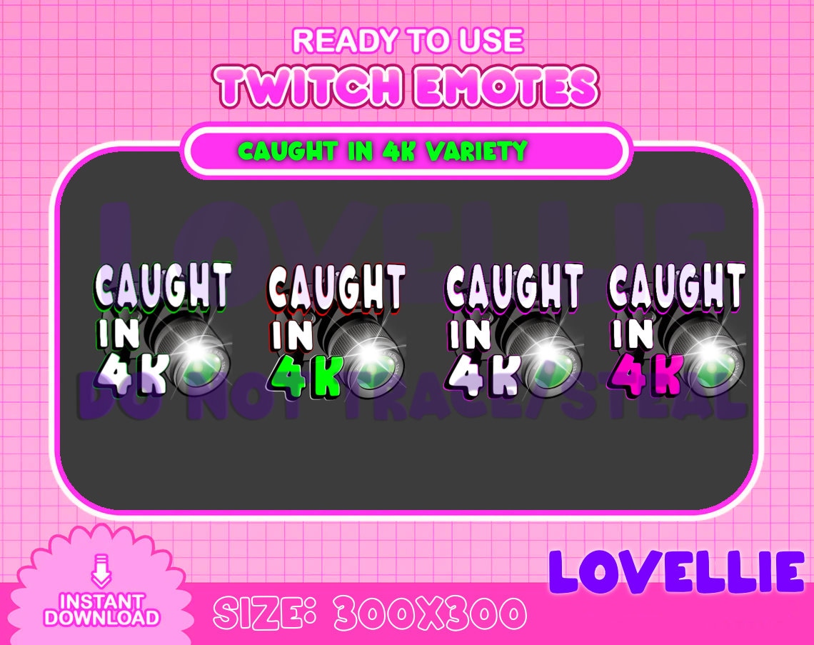 Caught in 4K Emote Bundle Twitch, Discord, Streamers - Etsy