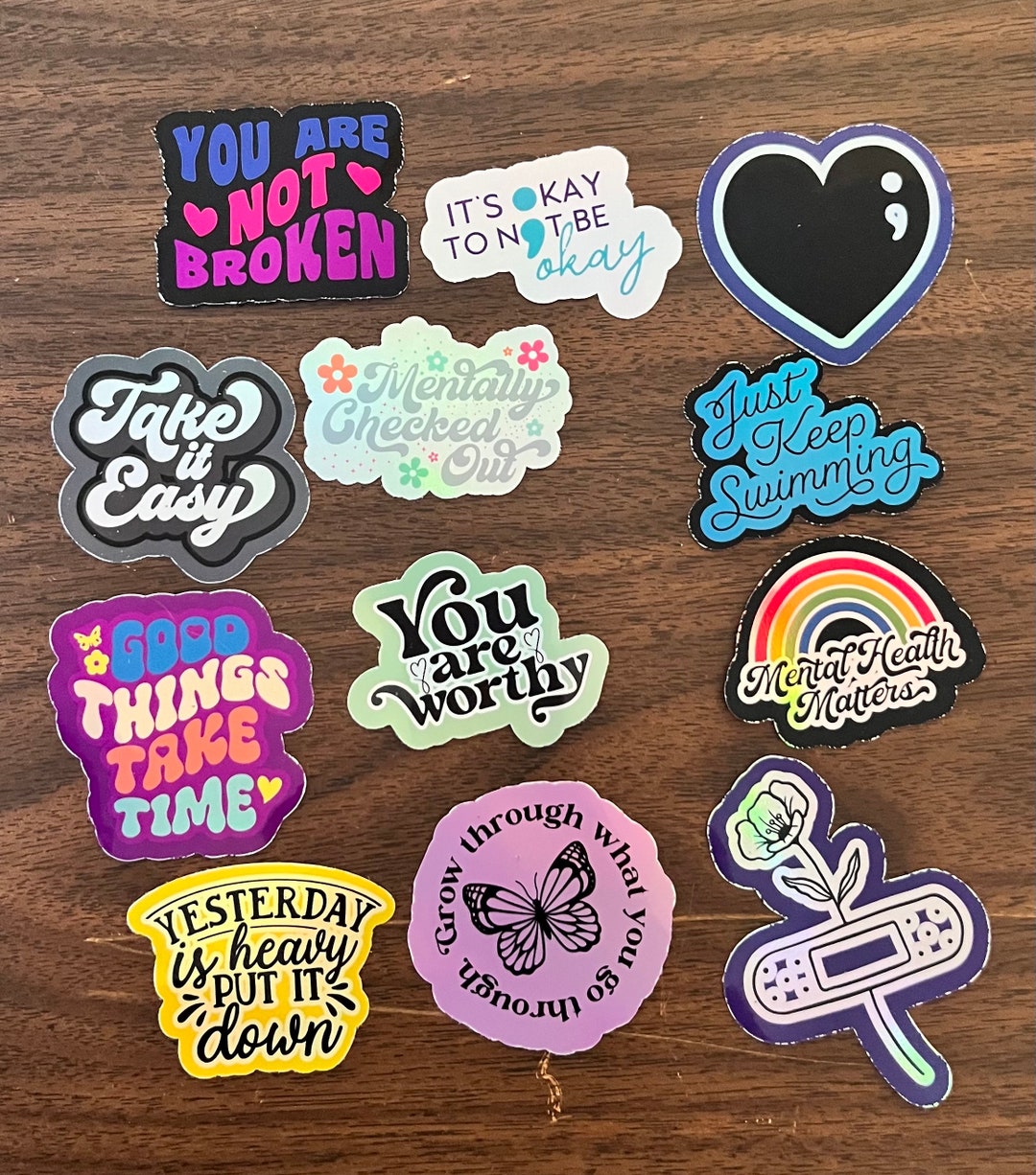 Holographic Mental Health Stickers, Vinyl Stickers, Waterproof - Etsy