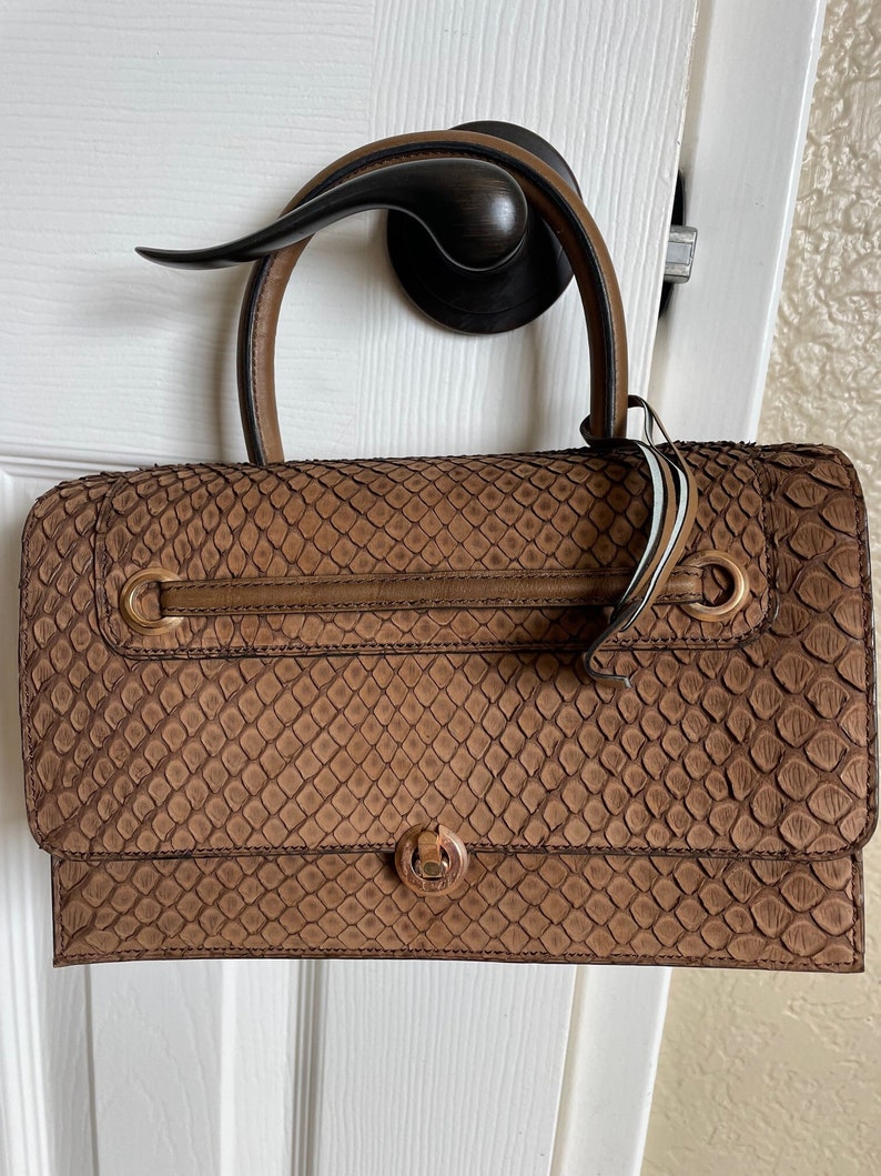 Vintage Loewe 1950's Python Satchel With Matching Coin Purse - Mint Condition - Etsy