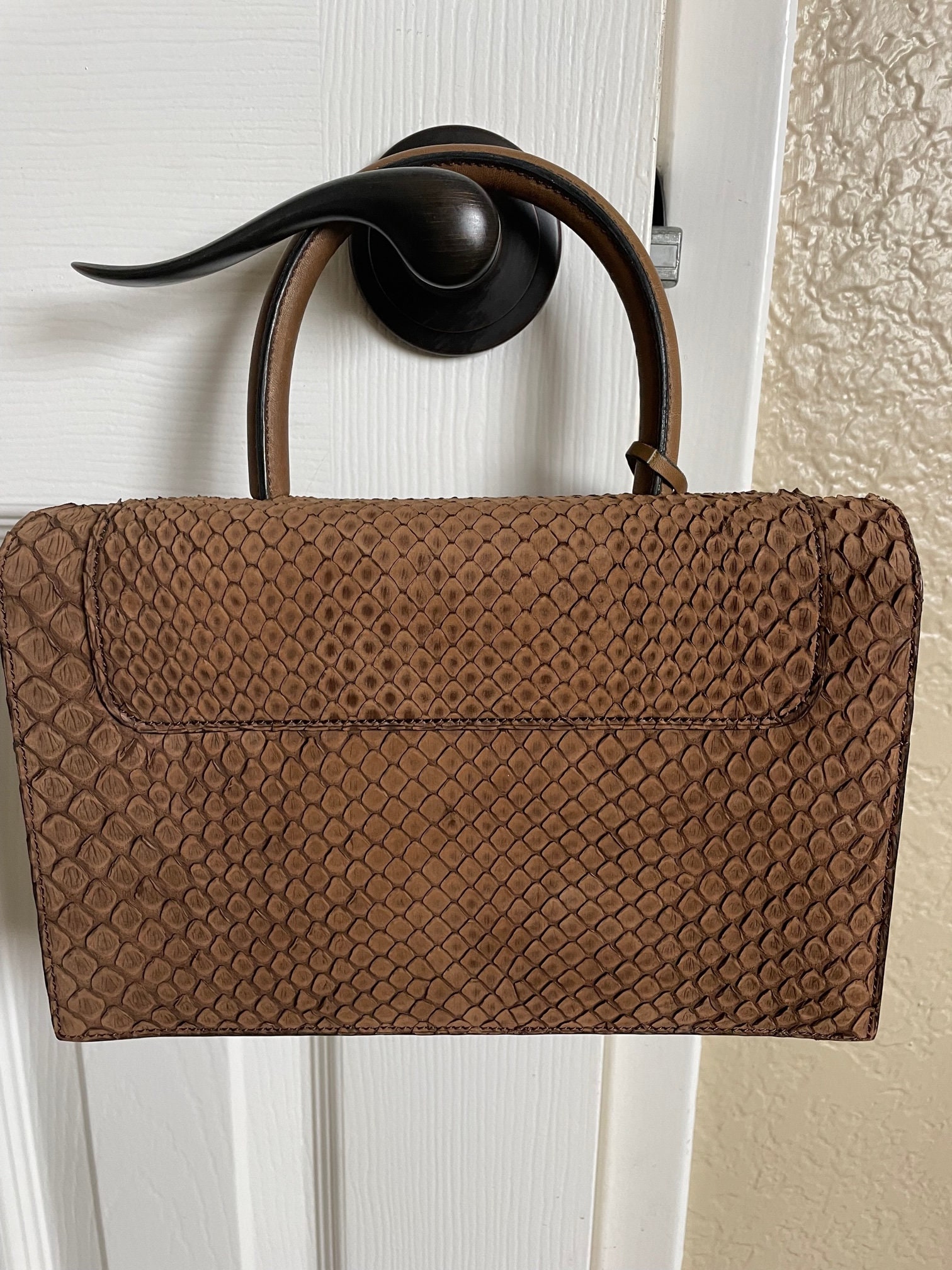 Vintage Loewe 1950's Python Satchel With Matching Coin Purse - Mint ...