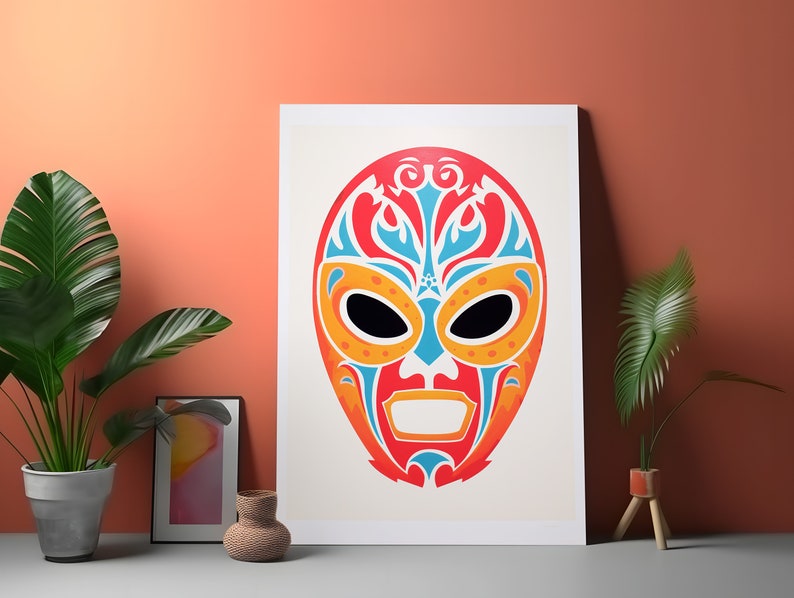 Lucha Libre Mask Poster, Wrestling Art, Lucha Libre Digital Download ...