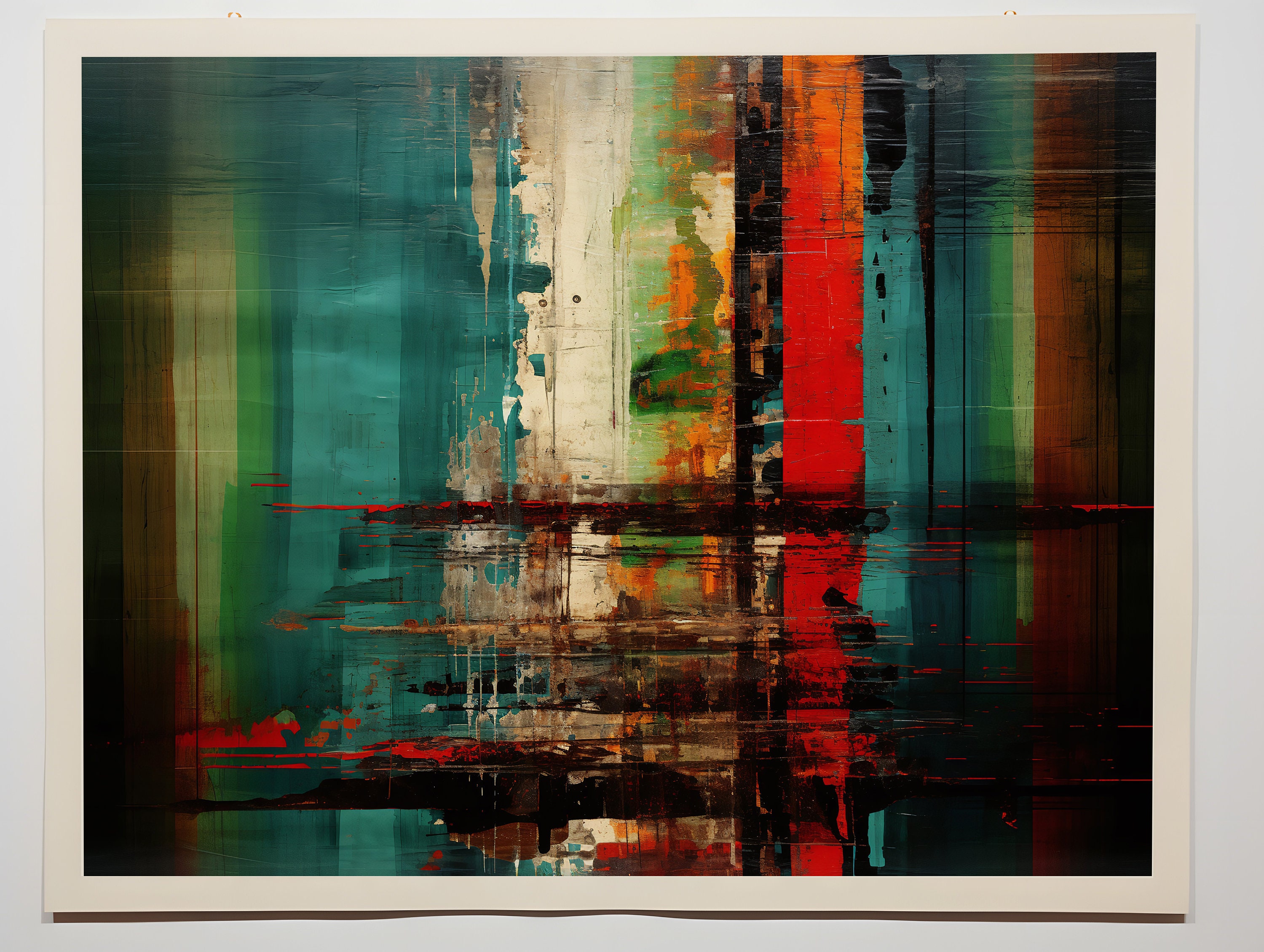 Dark Rainbow Glitch Art Print, TV Glitch Digital Painting, Abstract ...