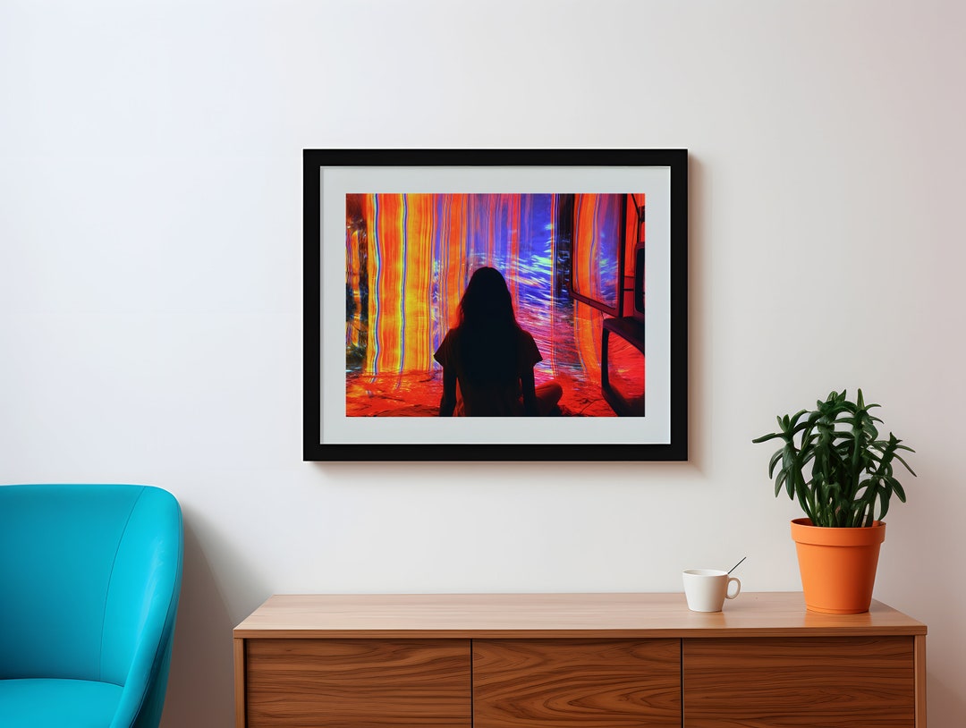 Mesmerizing Light Cascades Glitched Reality, Altered Digital Photo ...