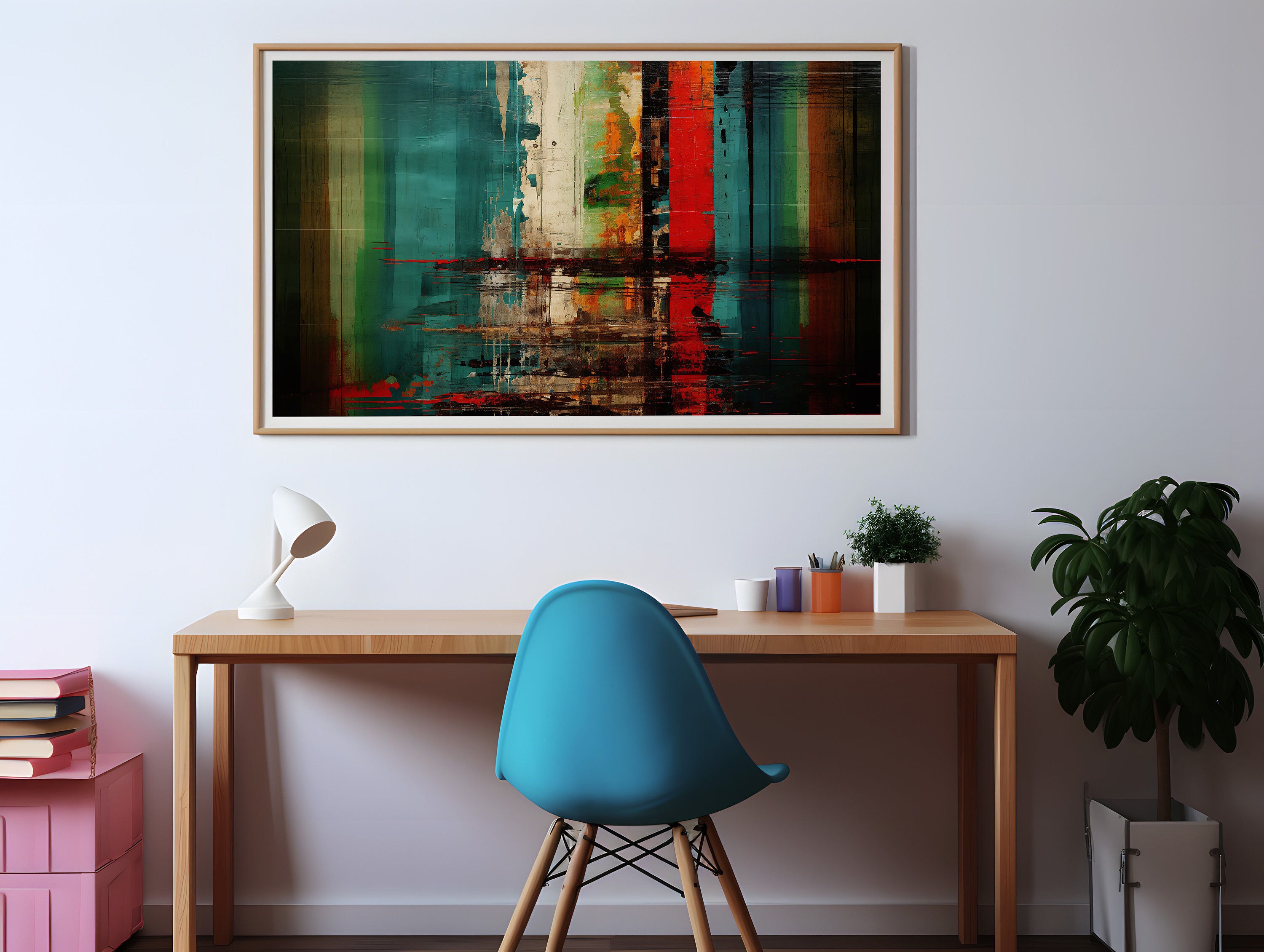 Dark Rainbow Glitch Art Print, TV Glitch Digital Painting, Abstract ...