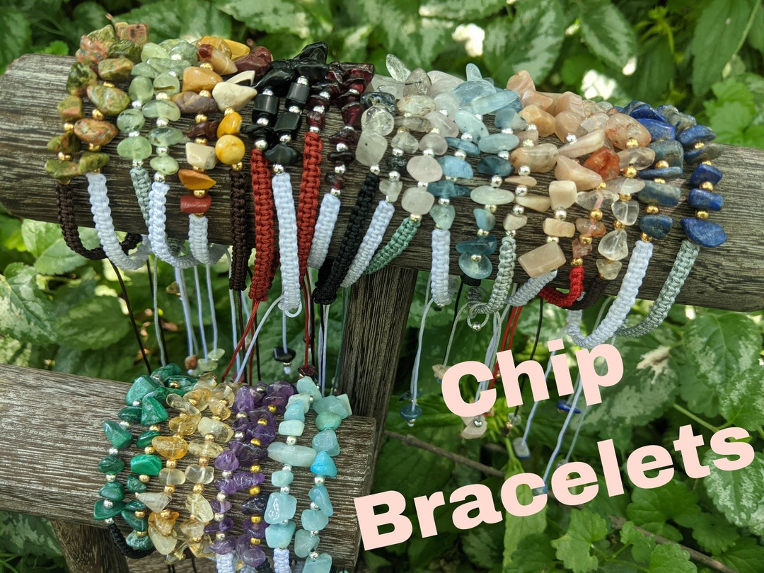 Adjustable Chip Gemstone Bracelets - Etsy