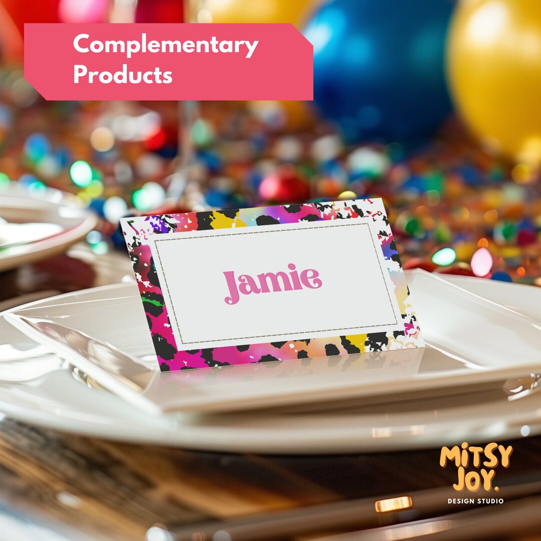 Editable Wild Birthday Party Place Card Name Card Template Editable ...
