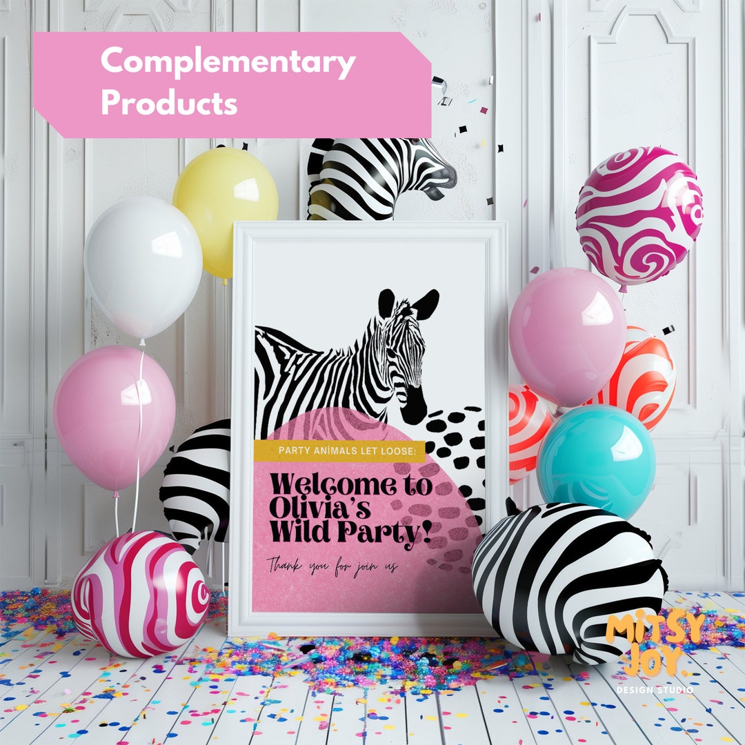 Editable Zebra-themed Birthday Party Welcome Sign - Etsy