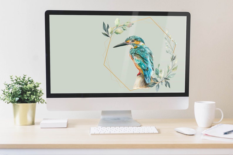 Computer Wallpaper Modern Simple Bird Desktop Wallpaper Mac - Etsy