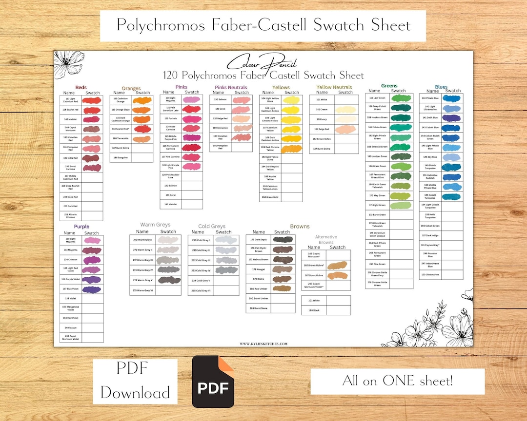 Polychromos Faber Castell Colour Pencil Swatch Single Sheet Color ...
