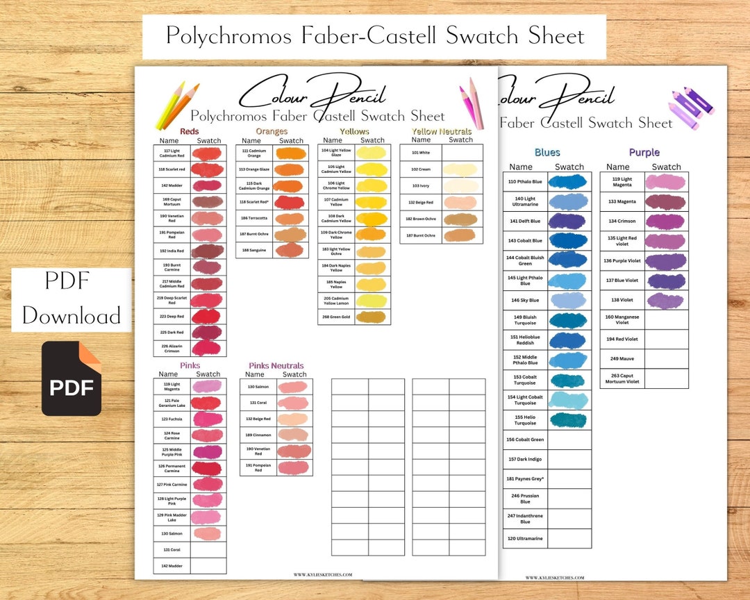 Colour Pencil Swatch Sheet Polychromos Faber Castell Color Swatch Chart ...