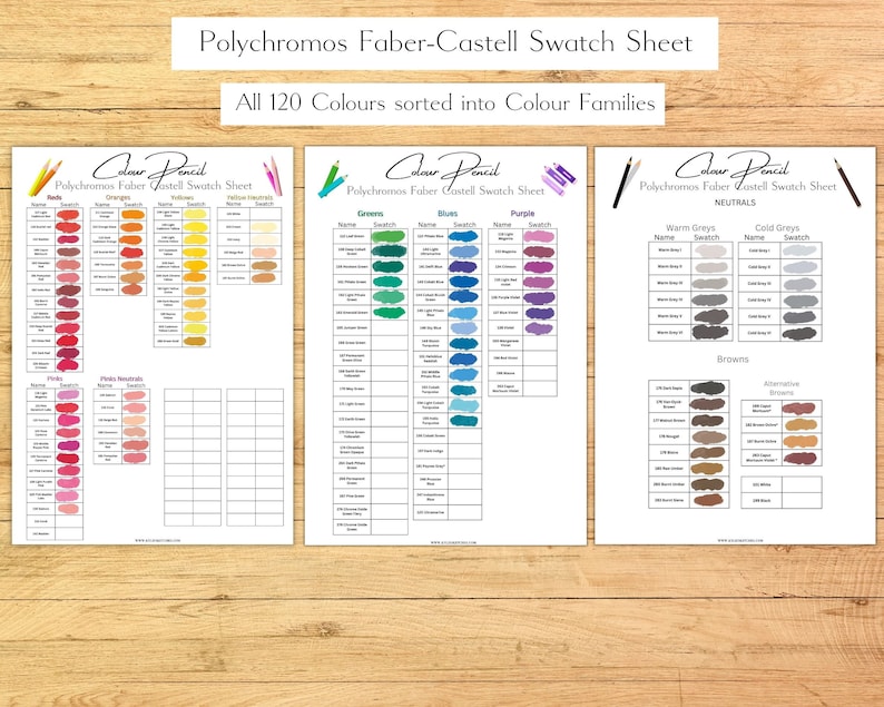 Colour Pencil Swatch Sheet Polychromos Faber Castell Color Swatch Chart ...