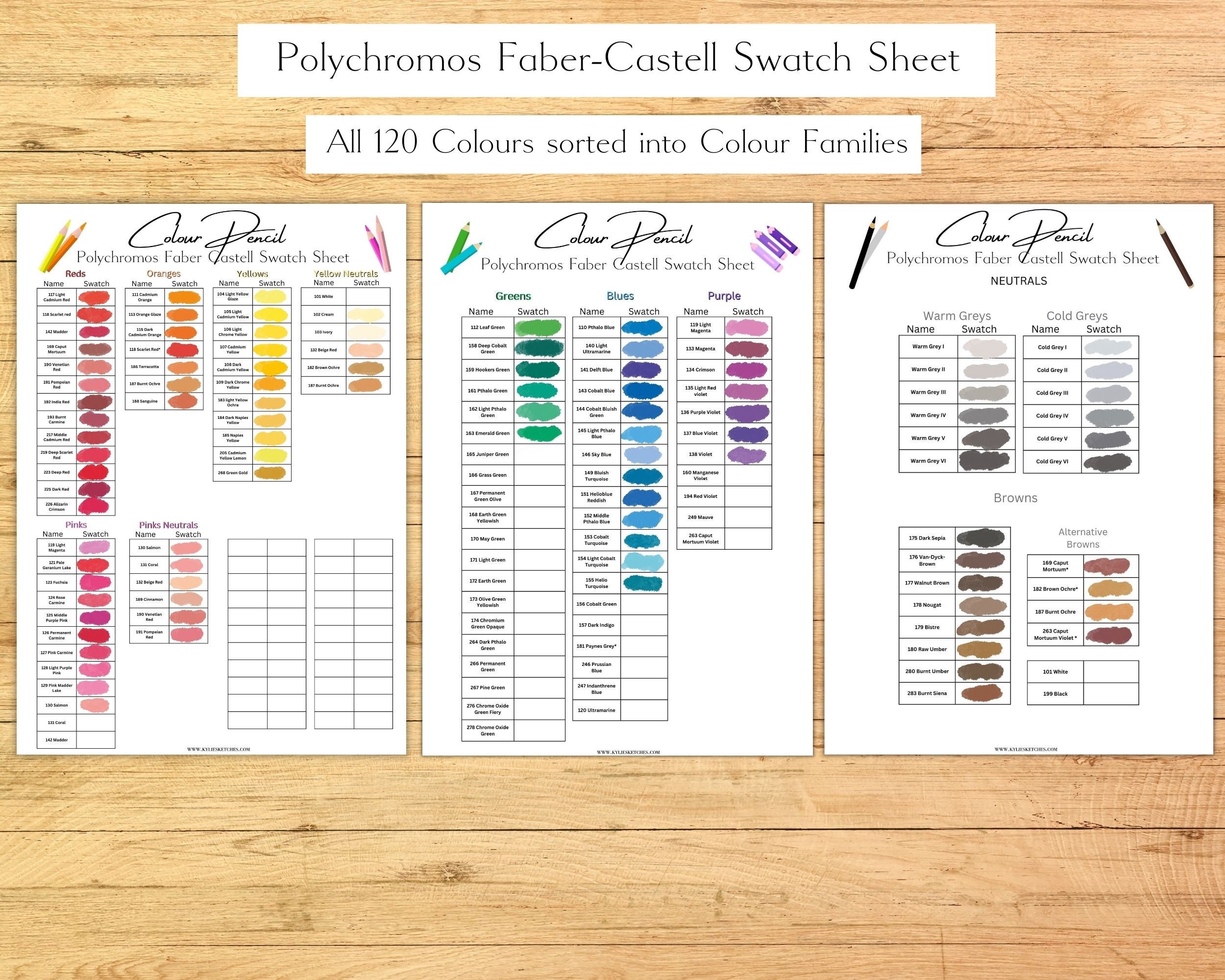 Colour Pencil Swatch Sheet Polychromos Faber Castell Color Swatch Chart ...