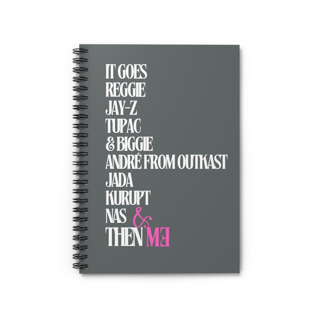 List of the Ten Greatest Rappers Spiral Gray Customizable Notebook Pink ...