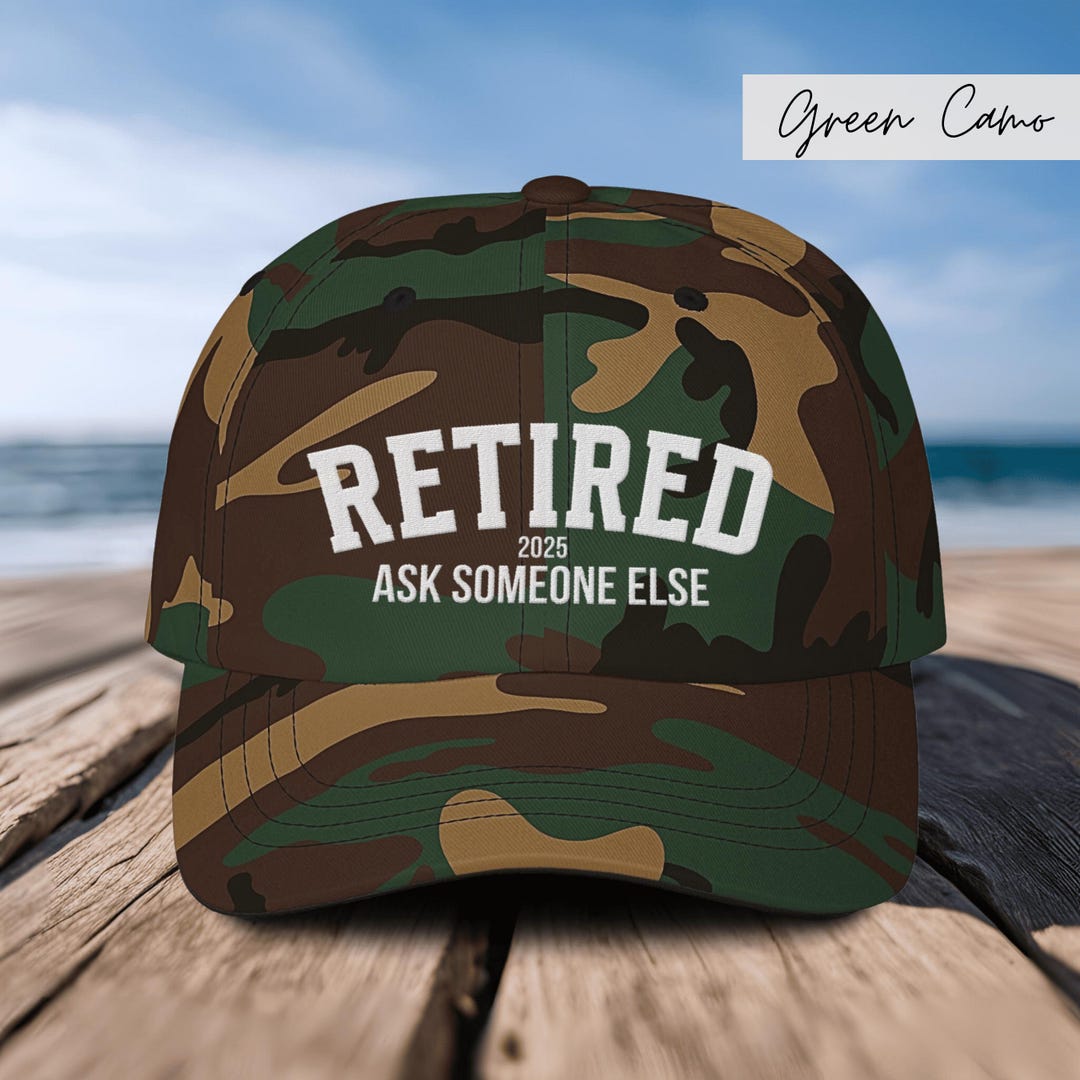 Retired Hat With Personalized Year, Custom Retirement Gift Cap, Ask ...