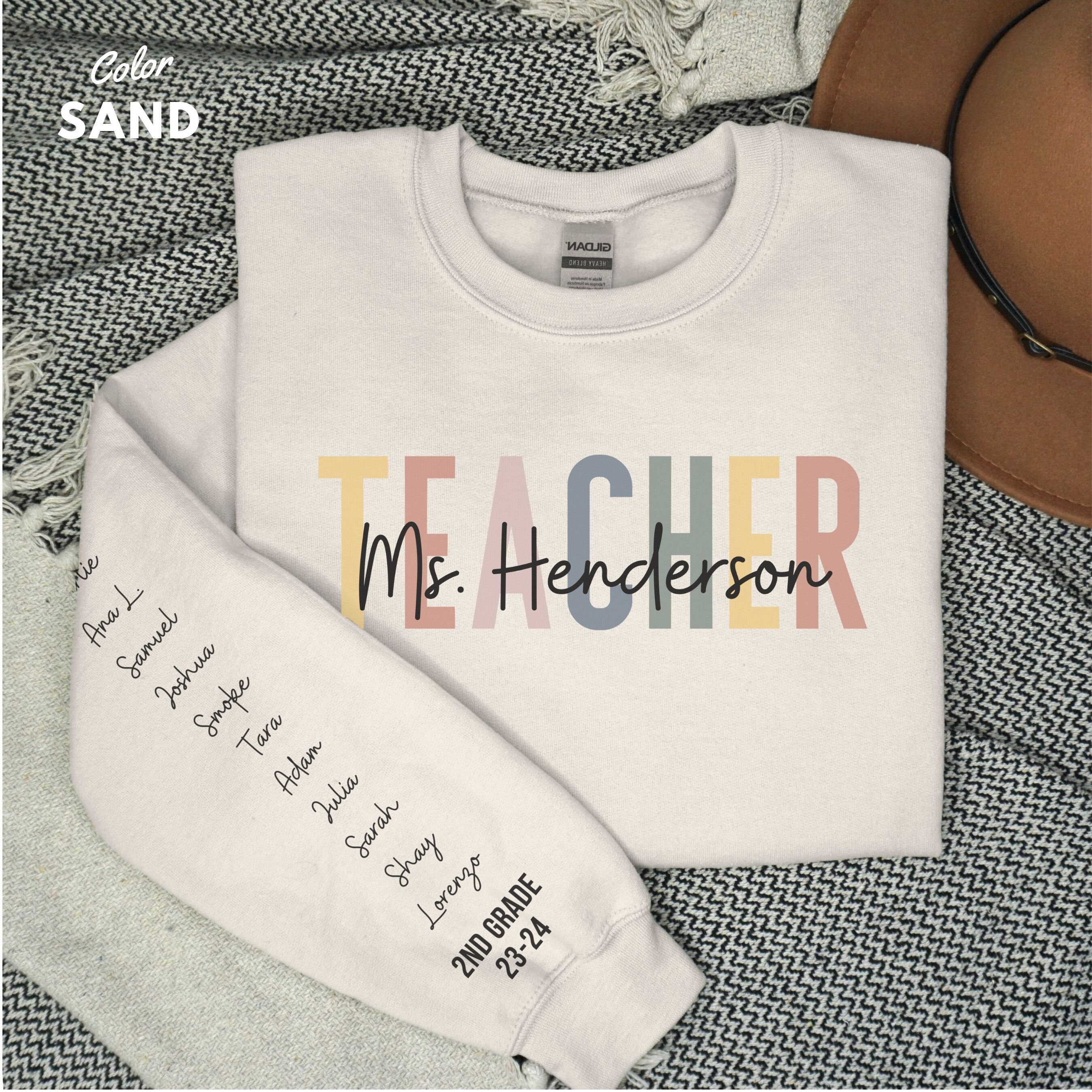 Custom Shirt for Teacher, Personalized Teacher Crewneck Sweatshirt With ...