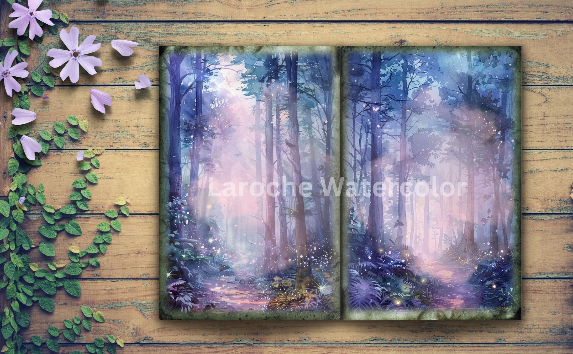 Enchanted Forest Path Junk Journal Pages- Fairytale Fantasy- Distressed ...