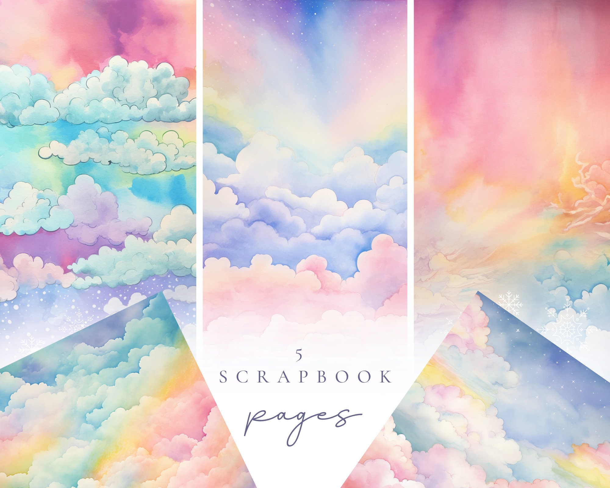 Rainbow-pastel Rainbow- Clipart Design Bundle- 24 Clipart Images- 5 ...