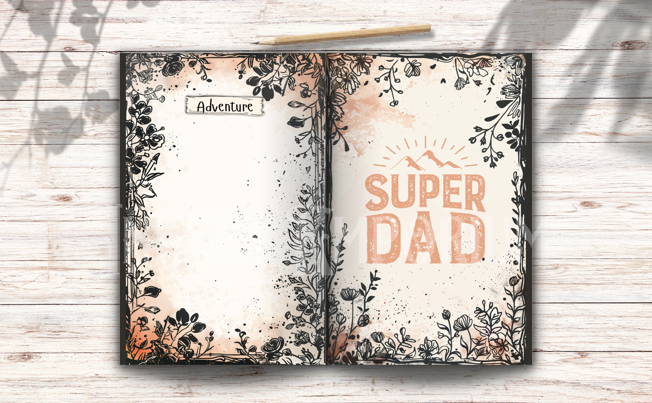 Father's Day Junk Journal Pages- Flowers, Florals, Dad, Children ...