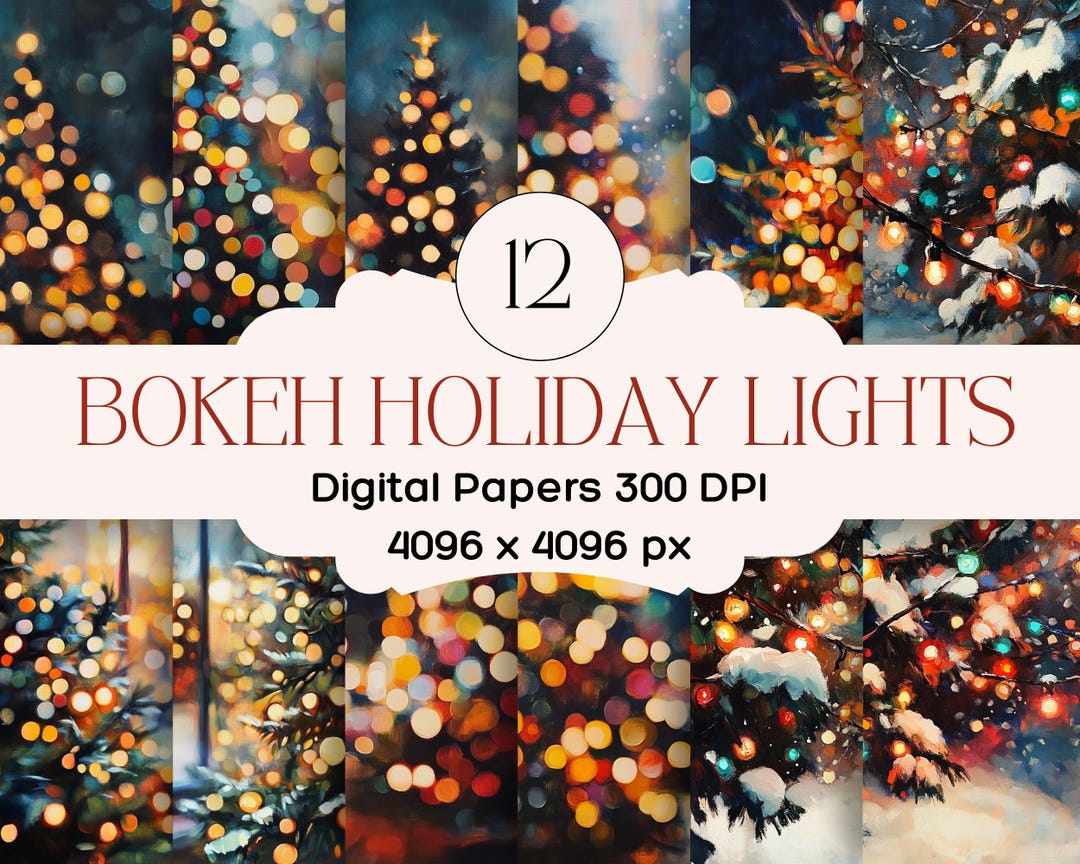 Bokeh Holiday Lights Digital Scrapbook Paper Backgrounds-christmas ...