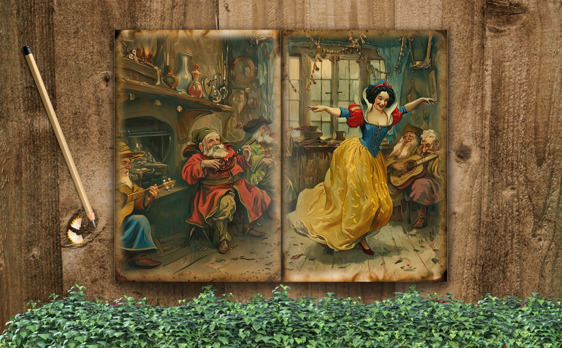 Vintage Snow White Junk Journal Pages- Princess Fairytale Fantasy ...