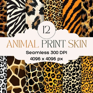 Animal Print Skin Digital Scrapbook Paper Backgrounds-seamless Pattern ...